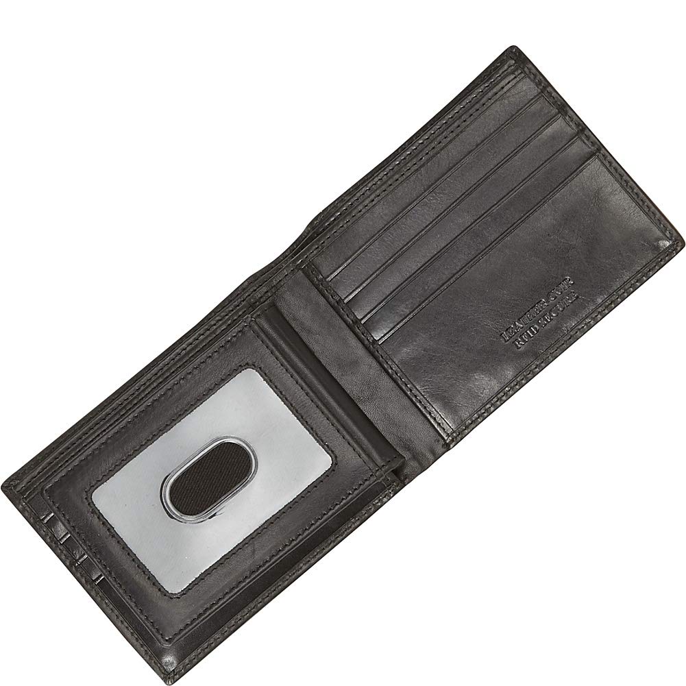 Mancini Leather Goods Men's RFID Secure Billfold with Removable Passcase (Black)