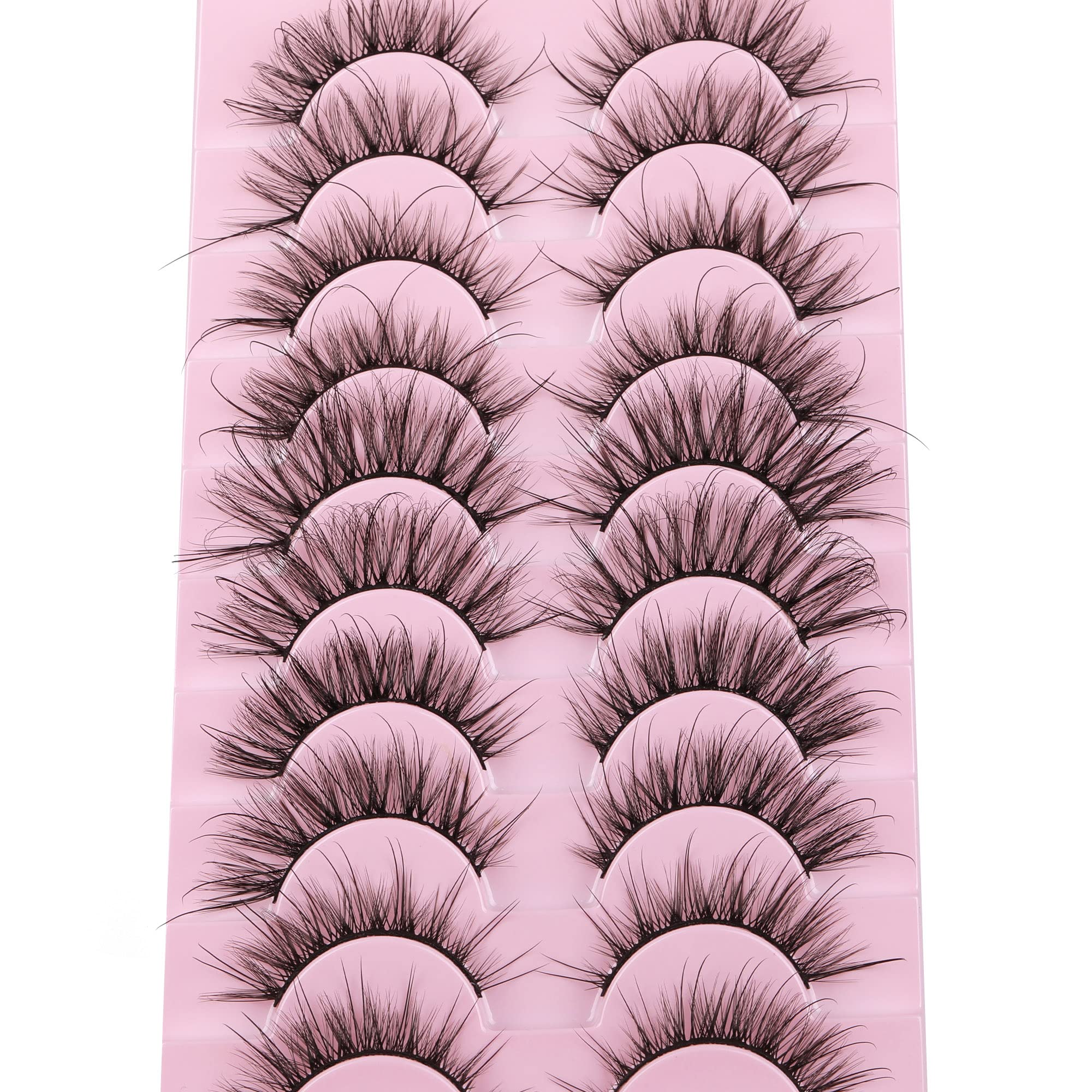 wiwoseo Eyelashes Fairy Fluffy Lashes Wispy Fairy Natural Lashes Peri Styles Natural Wispy Fluffy Eyelashes 3D Effect 16MM Fluffy False Eyelashes 5 Styles Mixed 10 Pairs Pack