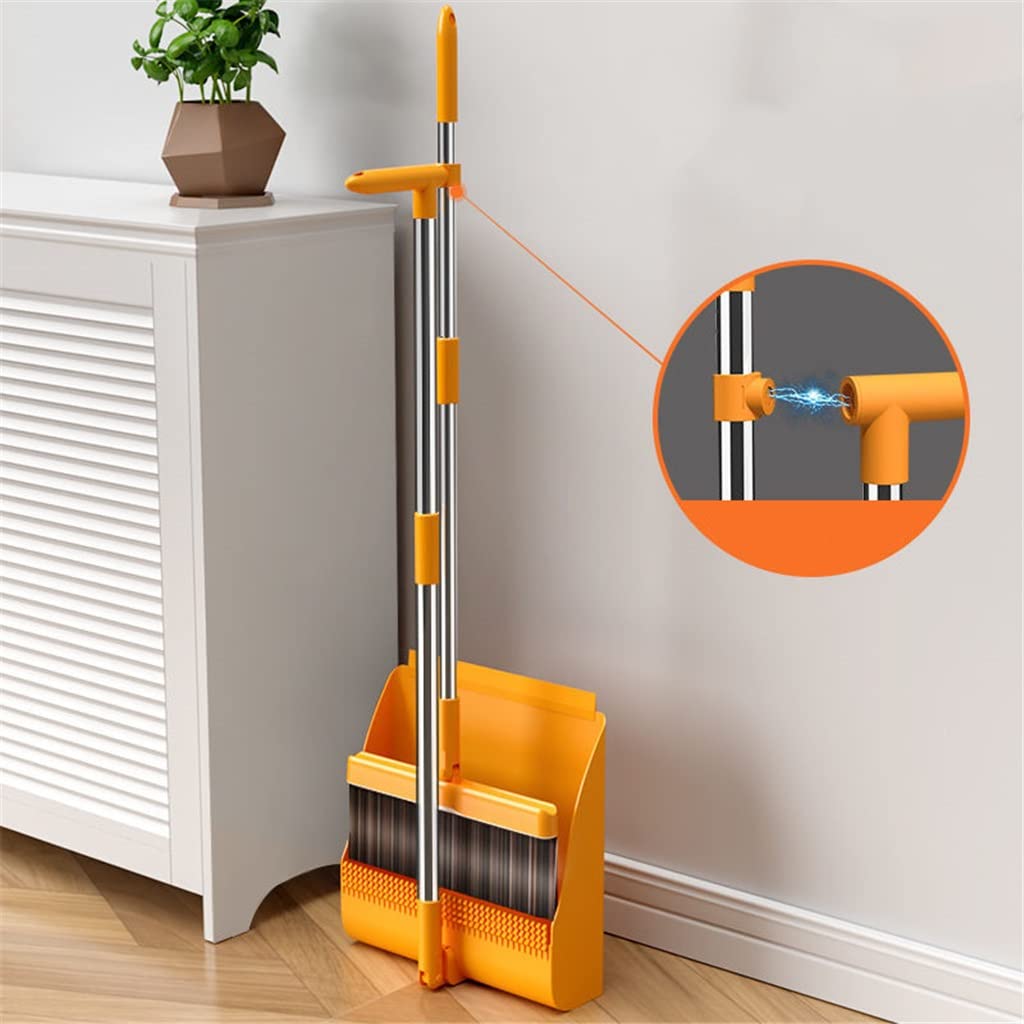 WSJIE Household Broom Folding Dustpan Floor Squeegee Brush Hair Dust Home Cleaning Products Garbage Collector Wiper Sweeper