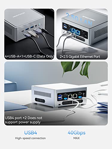 MINISFORUM Venus Series NPB6 Mini PC, 13th Gen Core i7-13620H Small Computer, 32G DDR5+1TB PCIe4.0 SSD, 2X HDMI(4K)+2X USB4(8K) Output, 2X 2.5G RJ45 Port, 4X USB3.2 Small Form Factor
