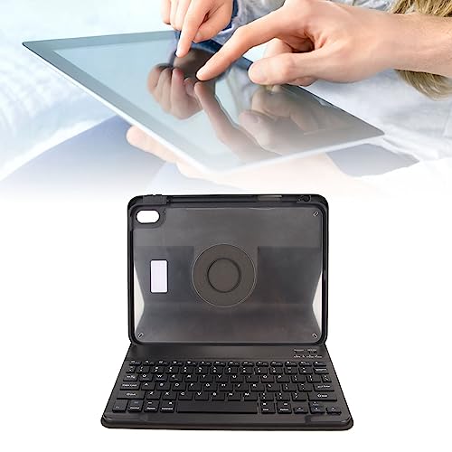 Portable Keyboard, 180mAh Battery PU Leather PC Pen Holder Magnetic Rotating Design Precise Cutouts Wireless Keyboard with Case for 2022 Tablet (Black)