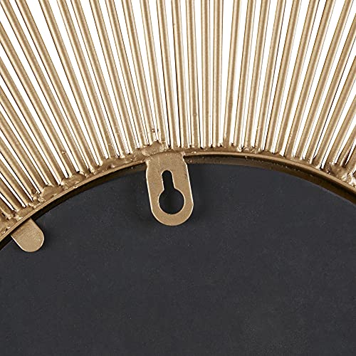 Madison Park Wall Décor Fiore Metal Sunburst Mirror for Living Room - Home Accent, Ready to Hang Bedroom Decoration, 29.5" Diameter, Gold