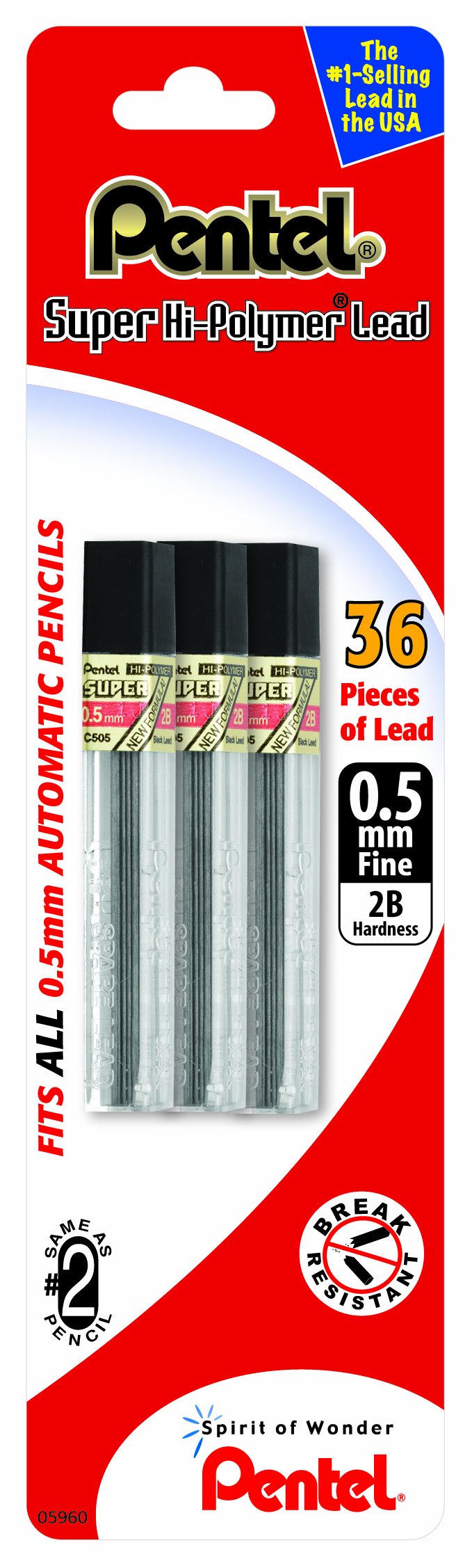 Pentel GraphGear 1000 Mechanical Pencil (0.5mm) Super Hi-Polymer Leads (0.5mm)