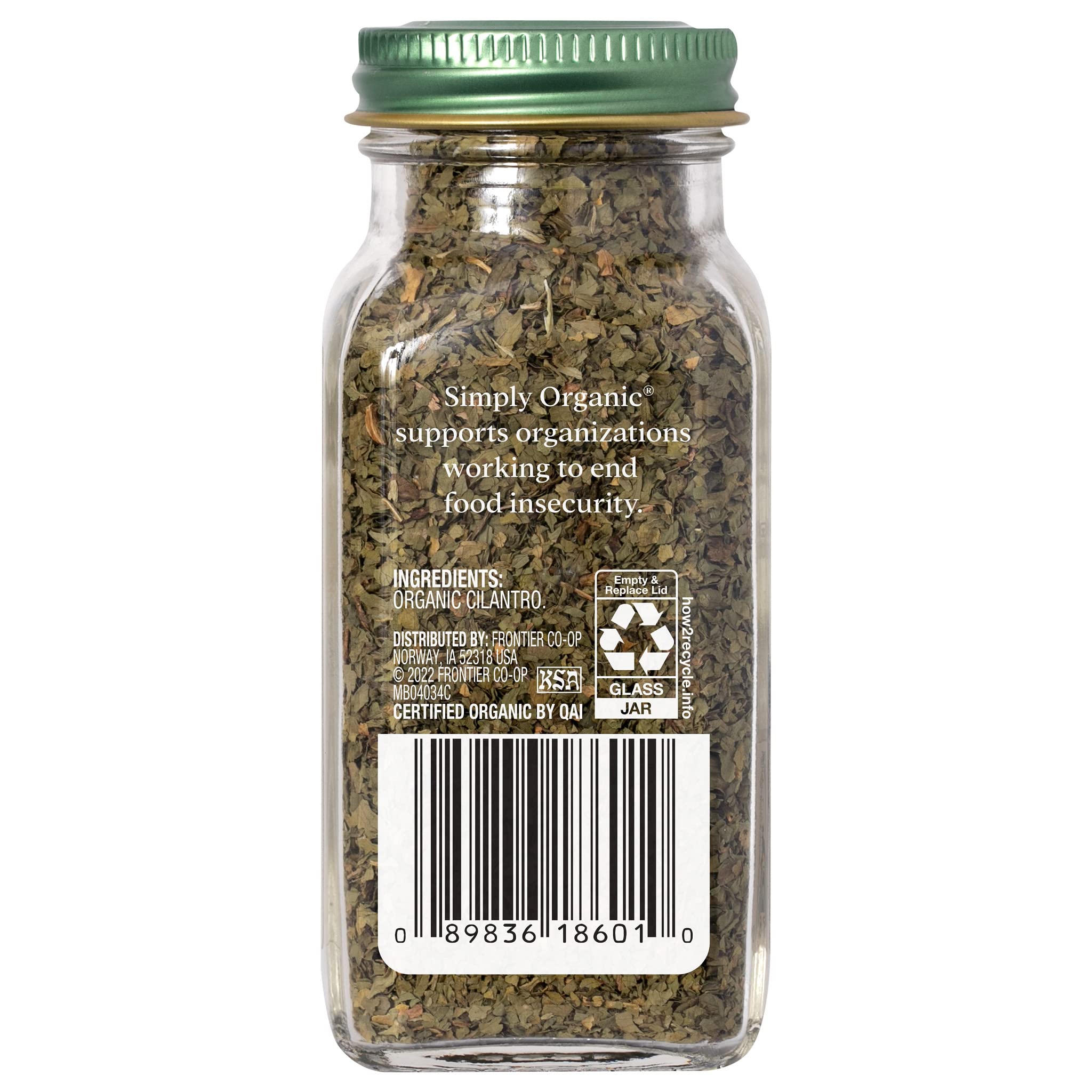 Simply Organic Cilantro Leaf, Cut & Sifted, Certified Organic | 0.78 oz | Coriandrum sativum L.