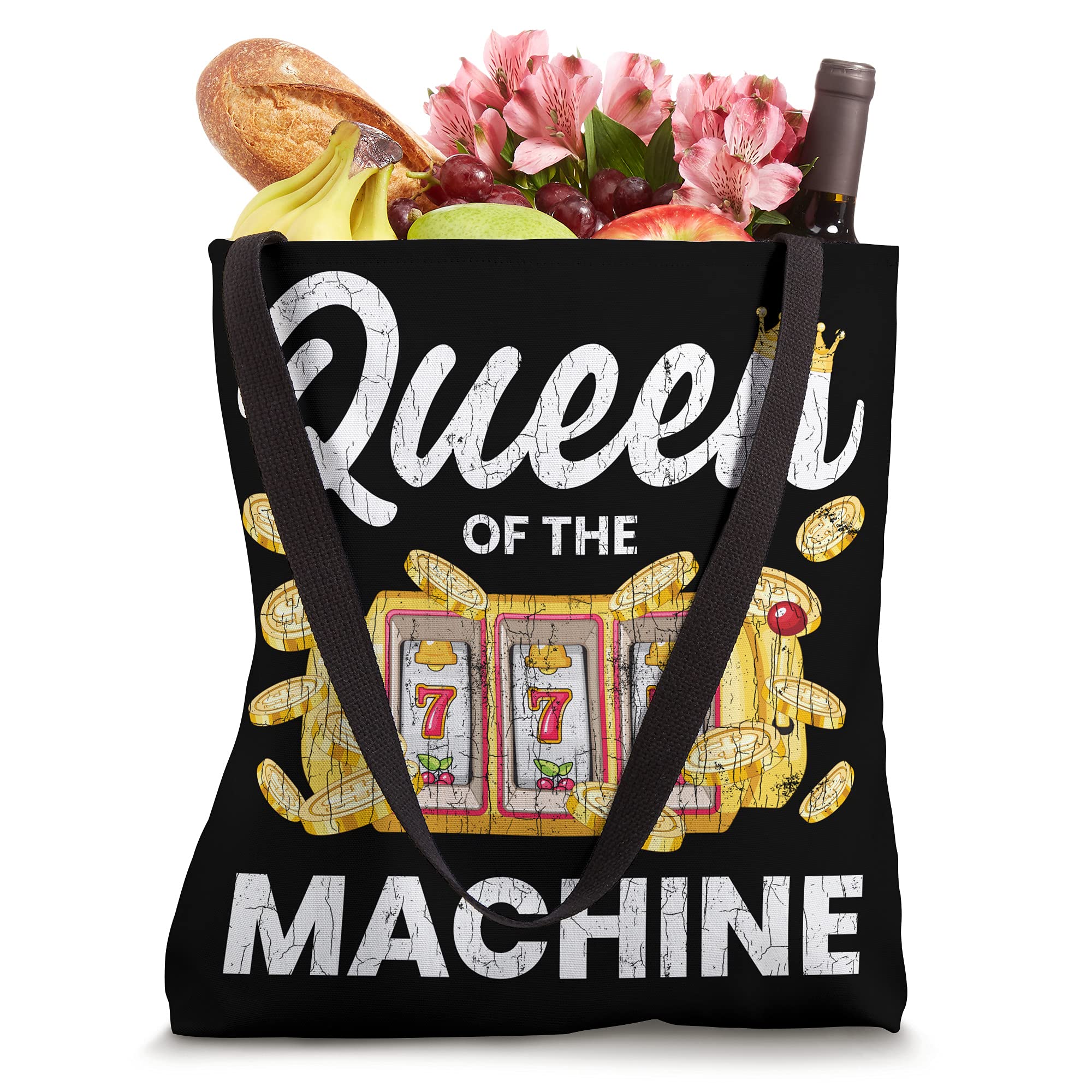 Queen Of Slot Machine Funny Casino Gambling Gambler Graphic Tote Bag
