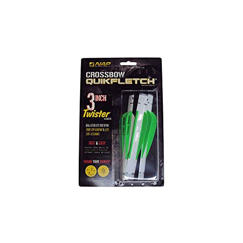 New Archery Products Quikfletch W/G/G Twister Fletch for Crossbow (3-Pack), 3-Inch