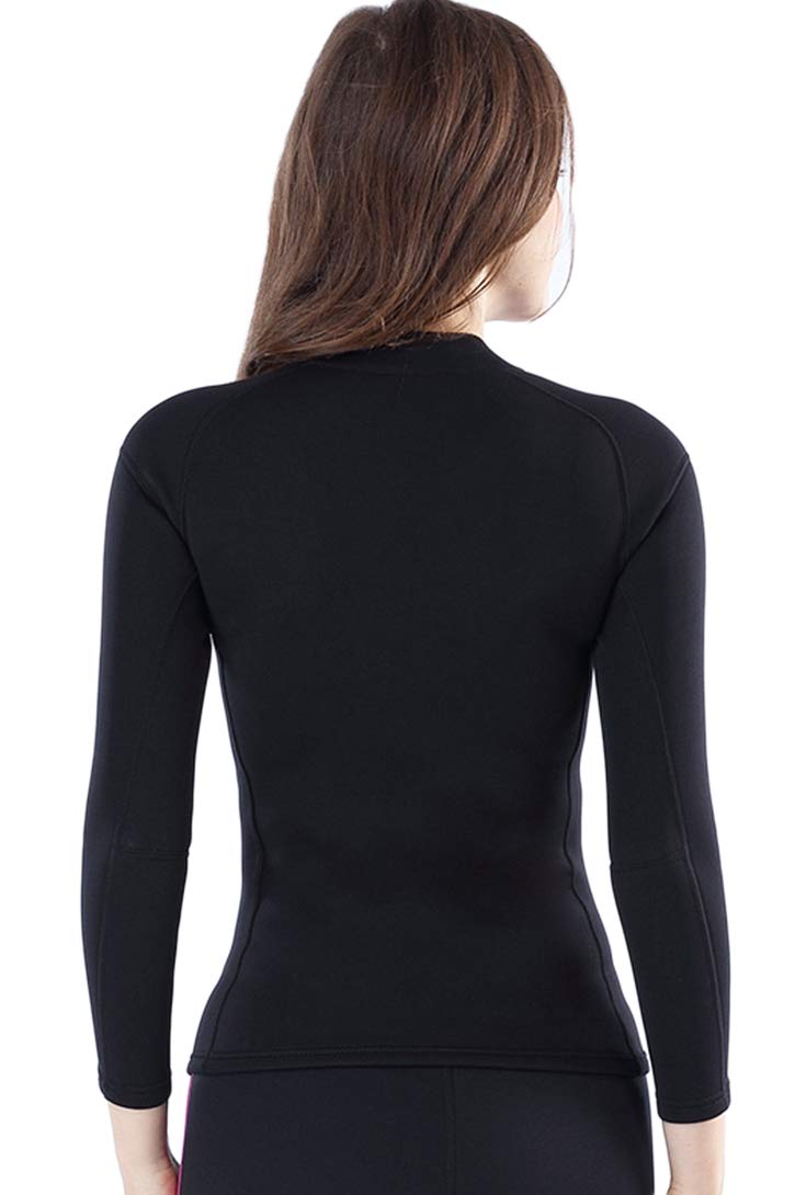 Micosuza Women's Wetsuit Jacket Premium Neoprene 1.5mm Long Sleeve Front Zip Wetsuit Top