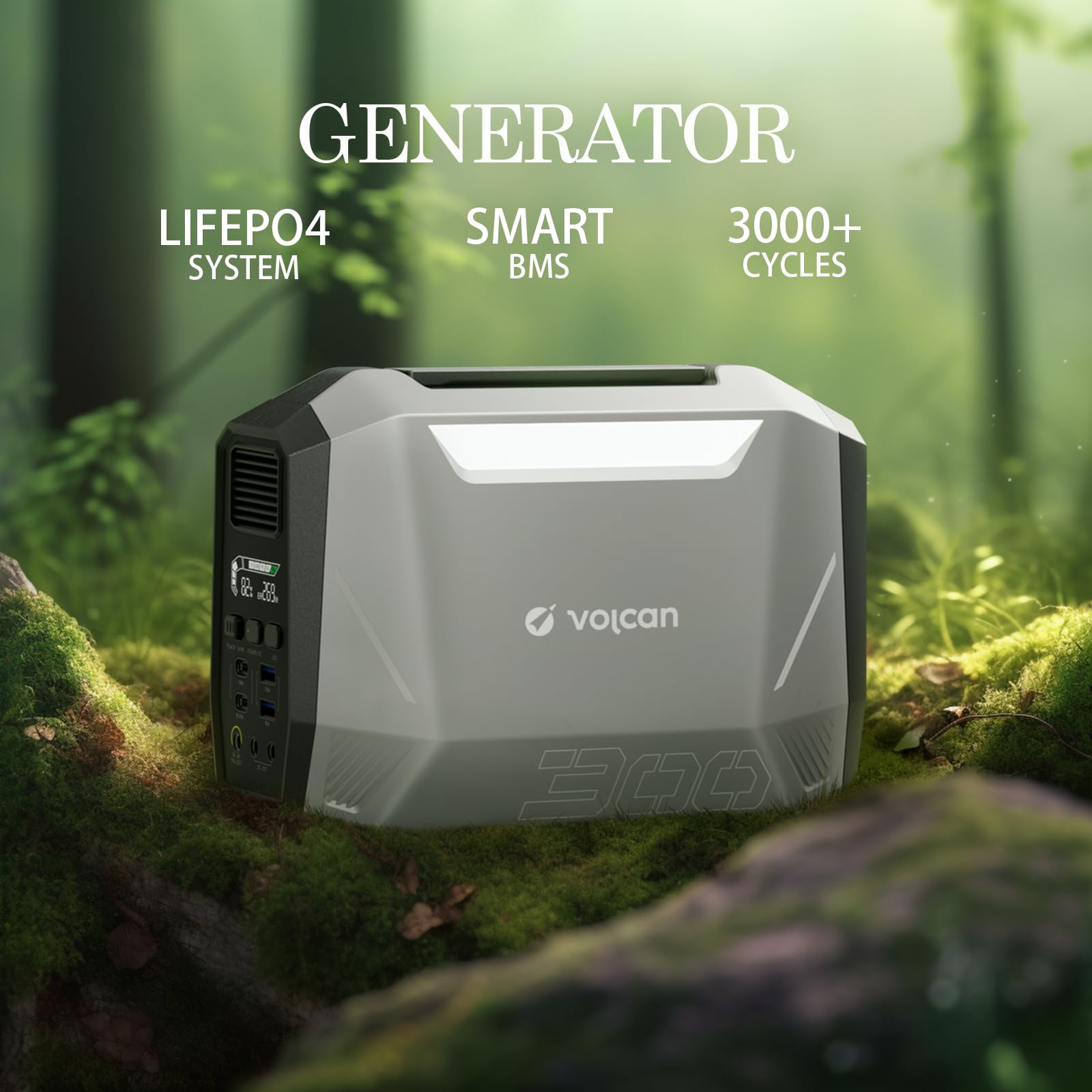 Portable Power Station - Outdoor Generator with Solar Panel 120W - 3000 Cycles, 1.8-Hour Fast Charging - Lightweight Solar Generator - Ideal for Tailgating and Outdoor Events