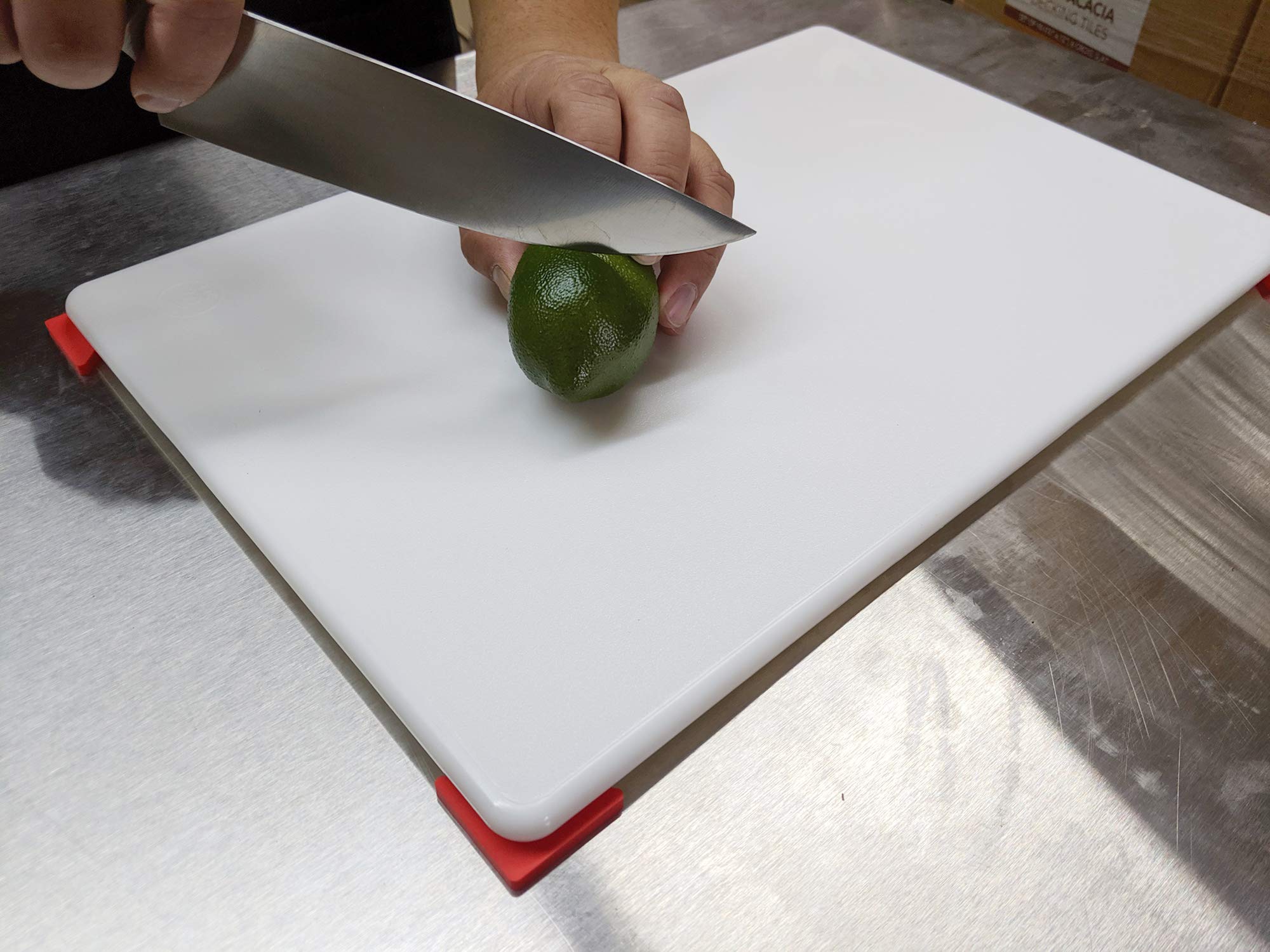 Thirteen Chefs Cutting Board Feet, Non Slip Silicone Pads, Set of 8, Red - Non Adhesive, Glue Free