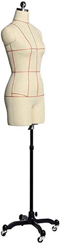 Mannequin Torso Mannequin Dress Form Torso Adjustable Mannequin Display Bust Female Tailors Dummy Dressmakers with Wheel Base ()