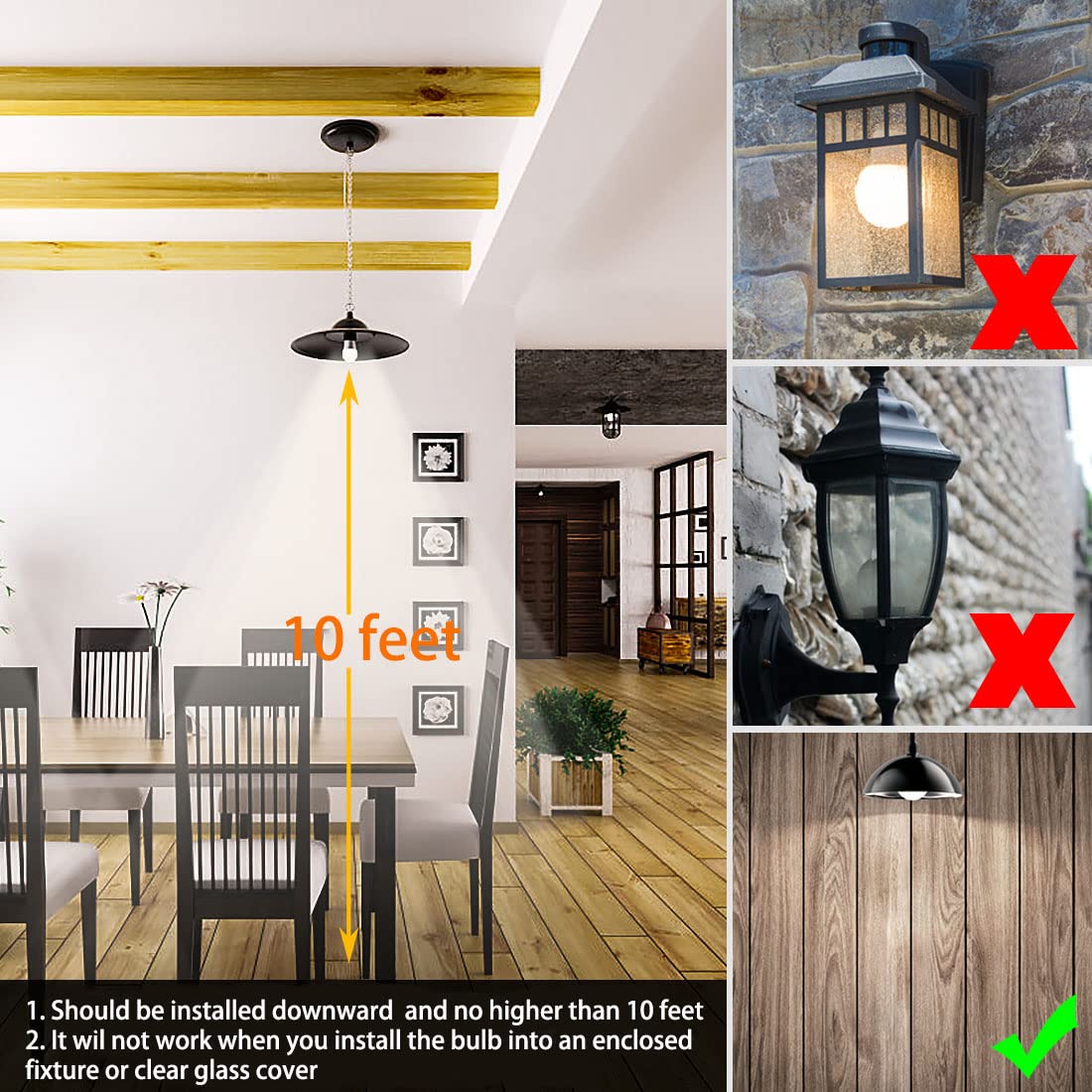LUXON Radar Motion Sensor Light Bulbs,Dusk to Dawn LED Light Bulbs Outdoor 9W 6000K Daylight,A19 E26 Base Auto On/Off for Indoor Outdoor Basements, Porch,Courtyards, Garage Pack of 2
