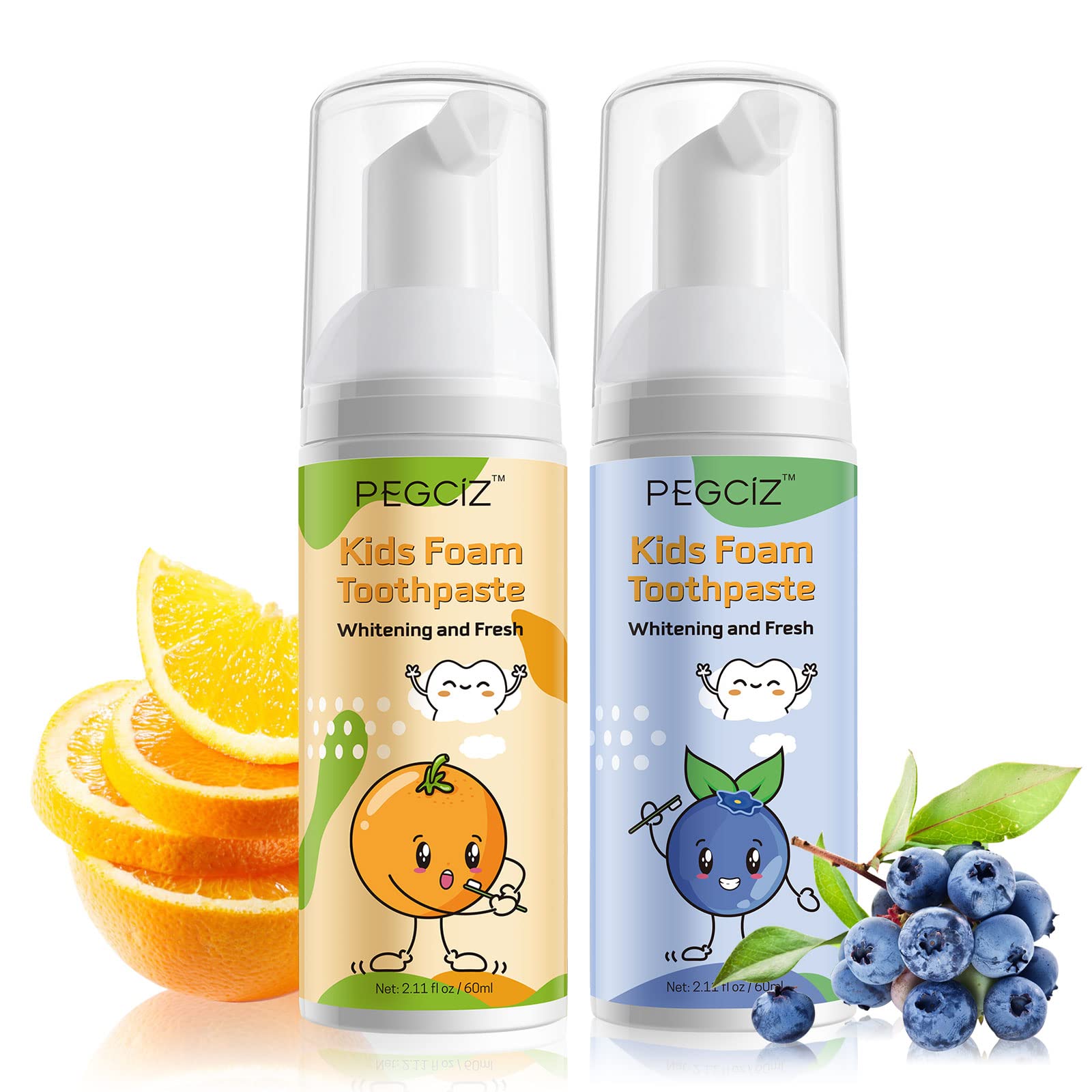 Moulis Foam Toothpaste Kids, Children Whitening Toothpaste with Low Fluoride & Natural Formula to Reduce Plaque, Toddler