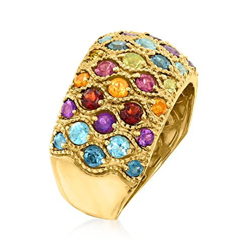 Ross-Simons 2.60 ct. t.w. Multi-Gemstone Ring in 18kt Gold Over Sterling. Size 7