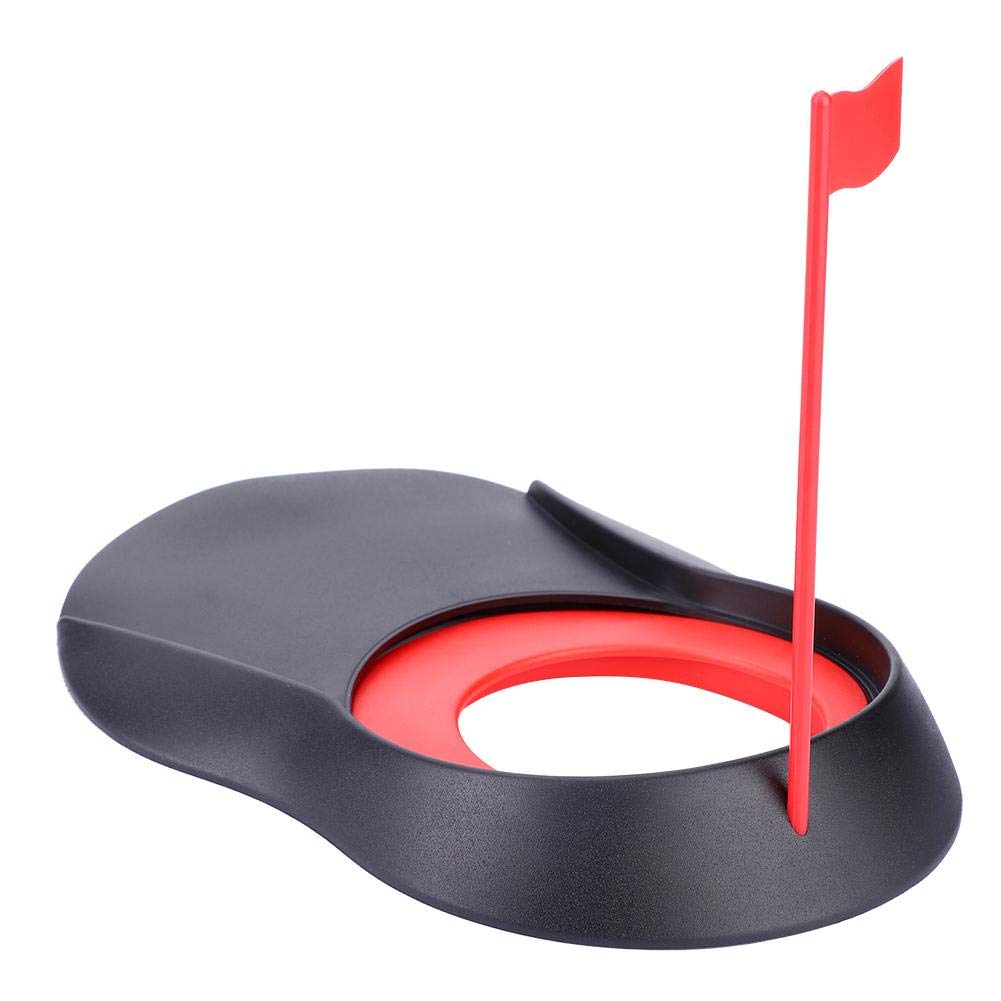 Mootea Putter Trainer, Putting Cup Hole Putter Plastic Practice Trainer Aid Flag Regulation-Sized 1Set for Golf Indoor Outdoor(B-Red)