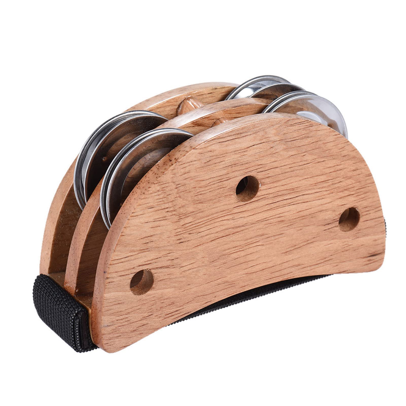 summina Elliptical Cajon Box Drum Accessory Foot Jingle Tambourine for Hand Percussion Instruments Burlywood