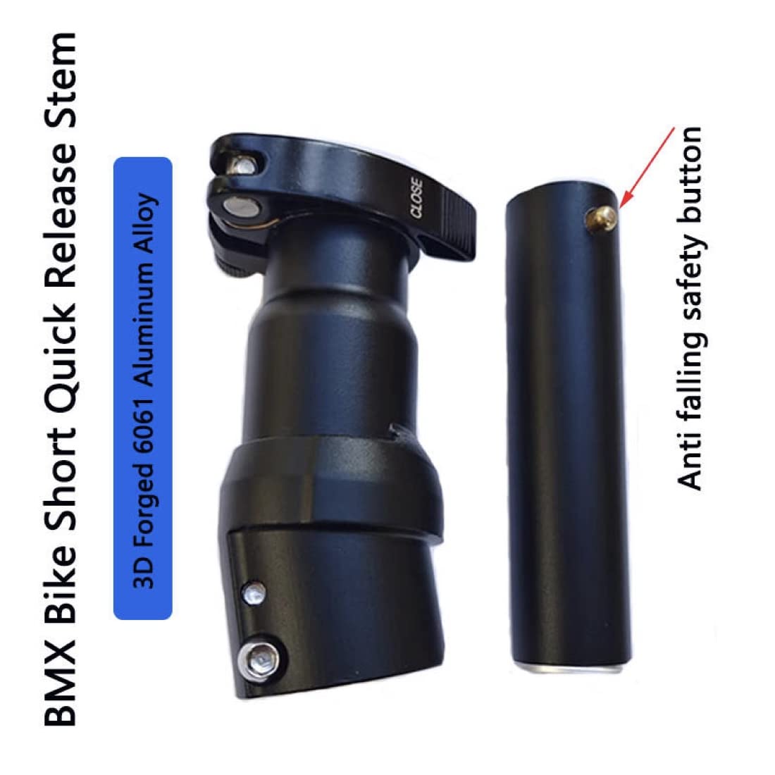 Turtle Neck Bike Stem Riser Handlebar Extender and Quick Release Adapter