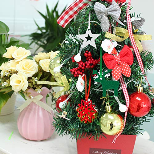 Naler 36 Pieces Christmas Felt Ornament Set - Includes Reindeer, Snowflake, Angel, Glove - Cute Hanging Ornaments for Christmas Tree Decorations
