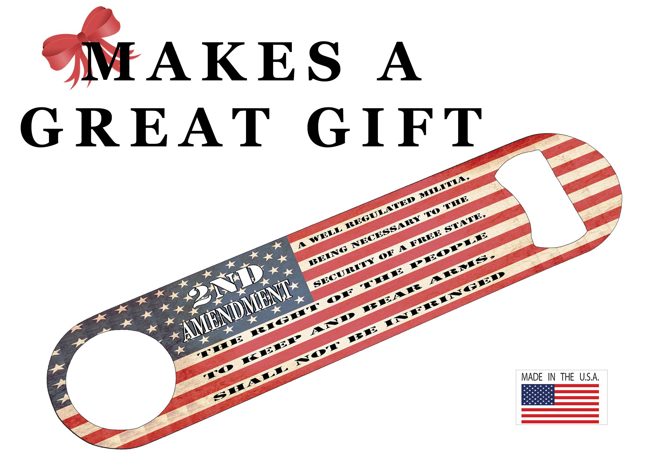 USA Flag Second 2nd Amendment Speed Bottle Opener Heavy Duty Gift Patriotic American US