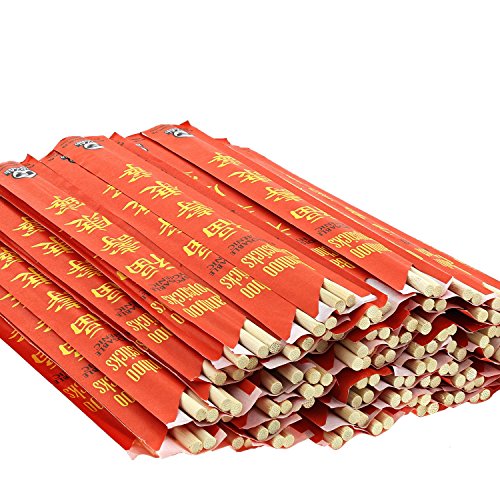 Royal Premium Disposable Bamboo Chopsticks, 9 Inch Sleeved and Separated, UV Treated, Bag of 100