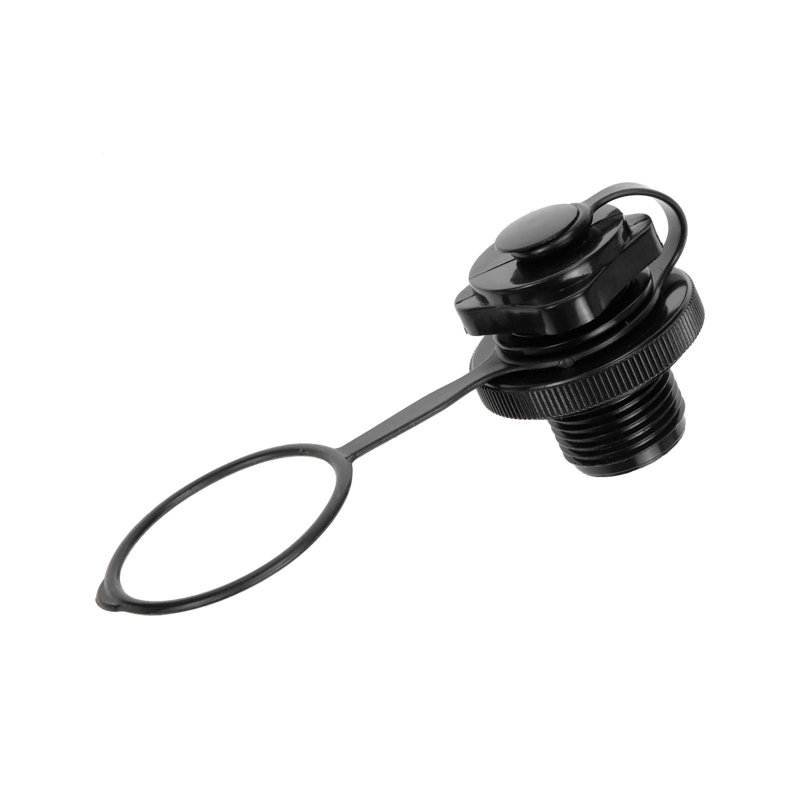 Quluxe 5 Pcs Air Valve Inflatable Boat Spiral Air Plugs Air Mattress Plugs Boston Valve for Rubber Dinghy Raft Kayak Pool Boat Airbeds- Black