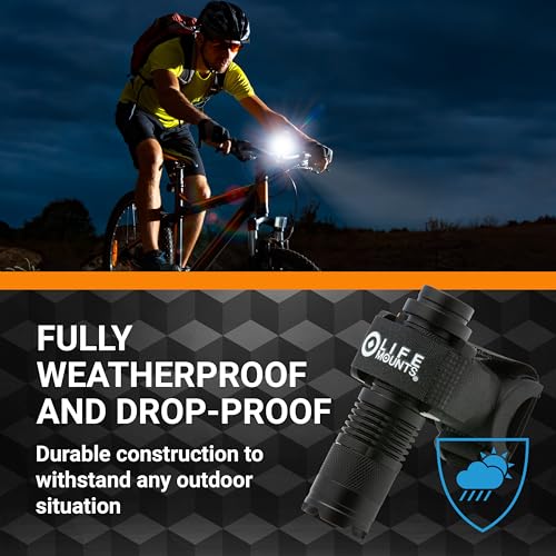 Life Mounts - LED Mounted Bike Light - Stay Safe and Light Your Way - Universal Mount Works with Most Bicycles - Water Resistant and Shockproof - Battery Powered (Battery not Included)