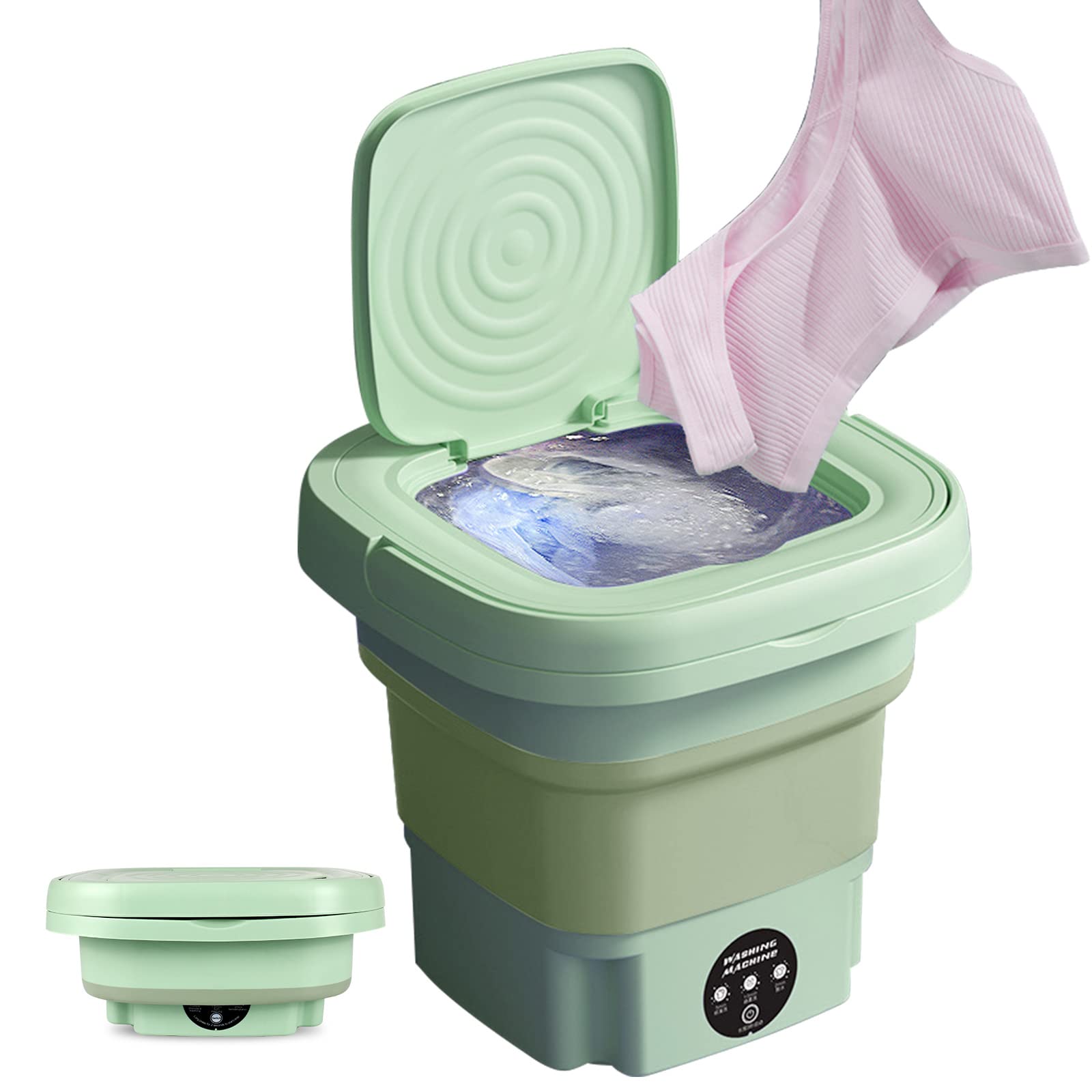 Portable Washing Machine, Foldable Mini Washing Machine, Small Portable Washer for Baby Clothes, Underwear or Small Items, Apartment, Dorm, Camping, RV Travel laundry