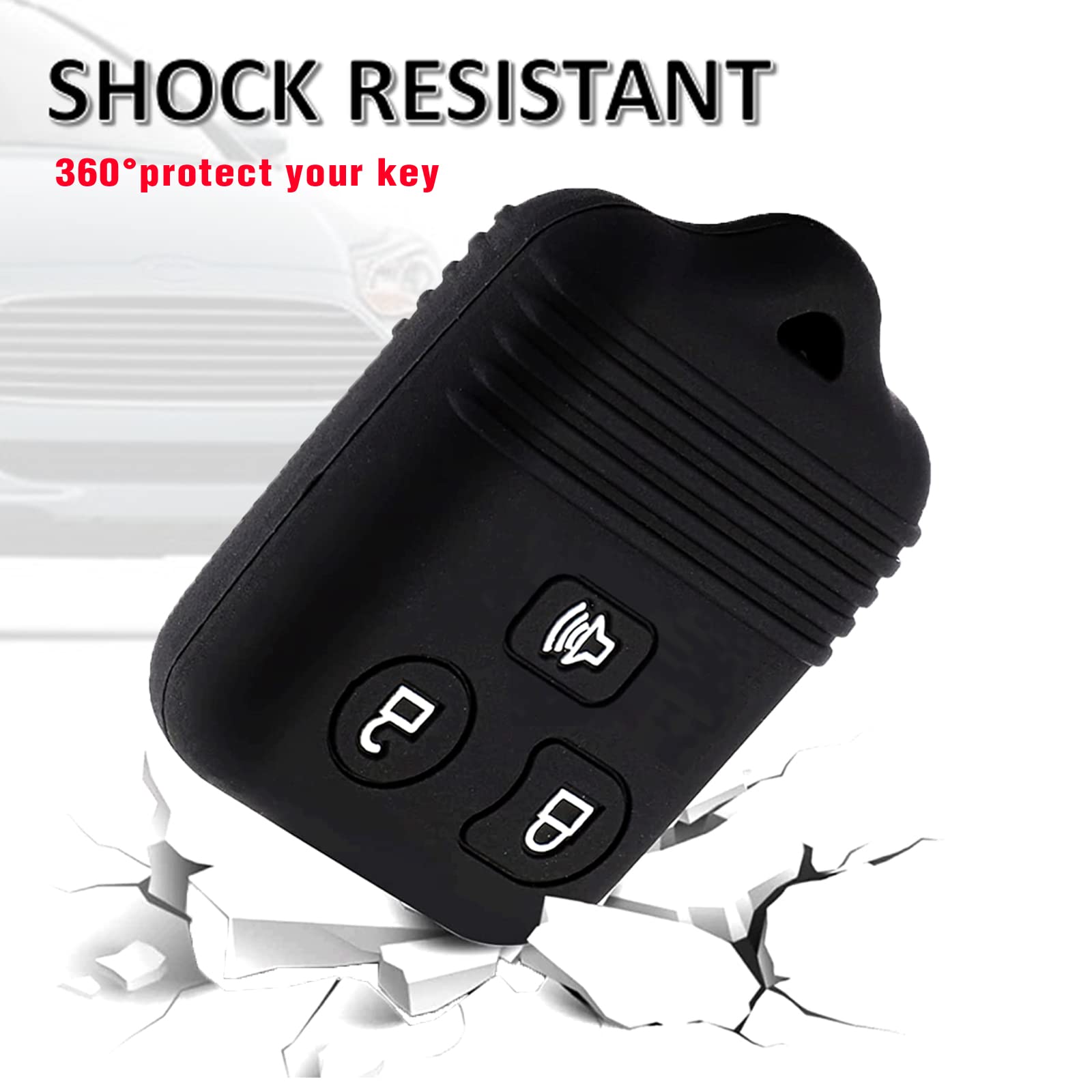 Nextirrer Key Fob Keyless Entry Remote for Ford F150 F250 Explorer Mazda Mercury Lincoln 3 Button Car Key Replacement with 2 Silicone Cover
