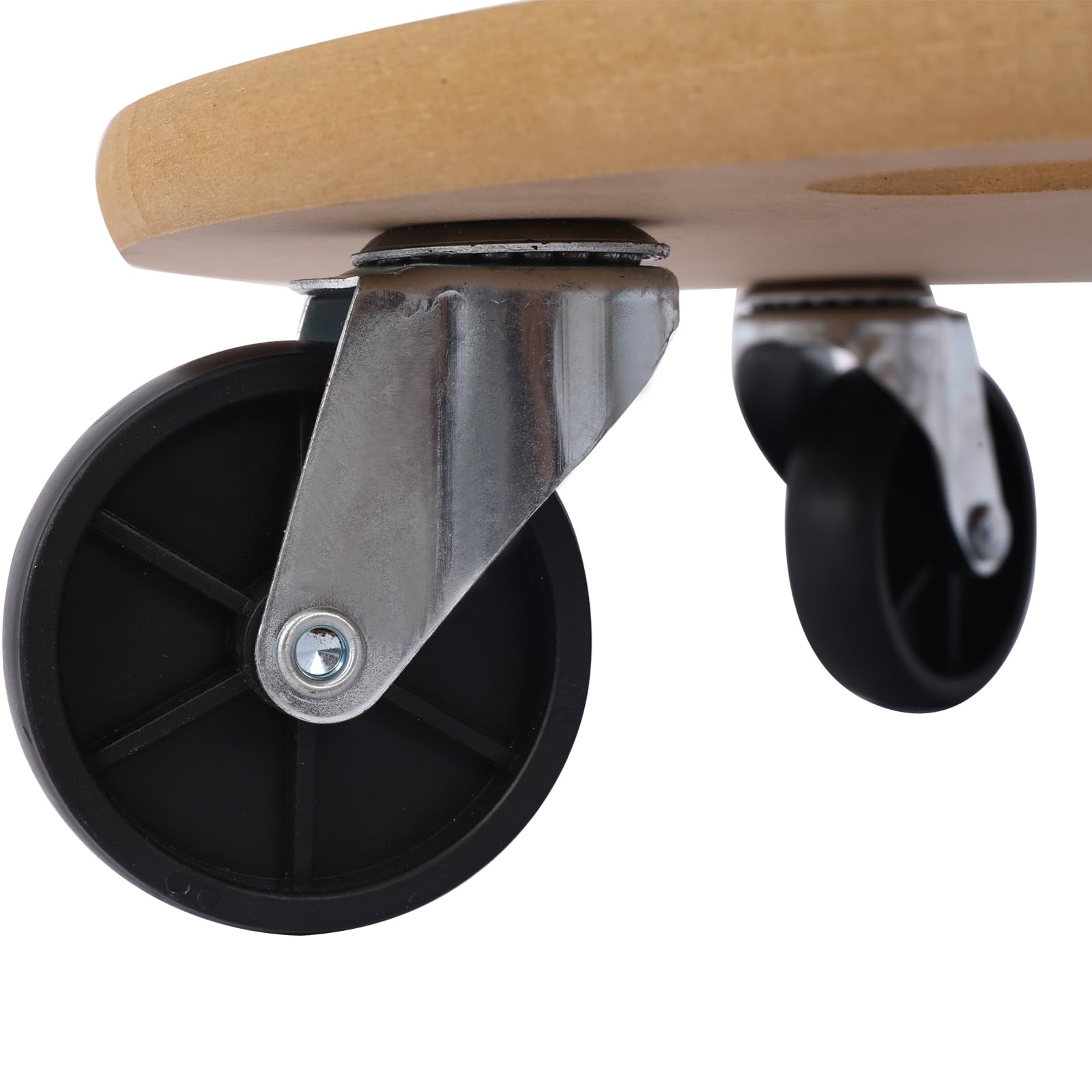 Miscoos Furniture Moving Dolly, Heavy Duty Wood Rolling Mover with Wheels for Piano Couch Fridge Heavy Items, Securely Holds 500 Lbs (2pcs 15" Round Platform)