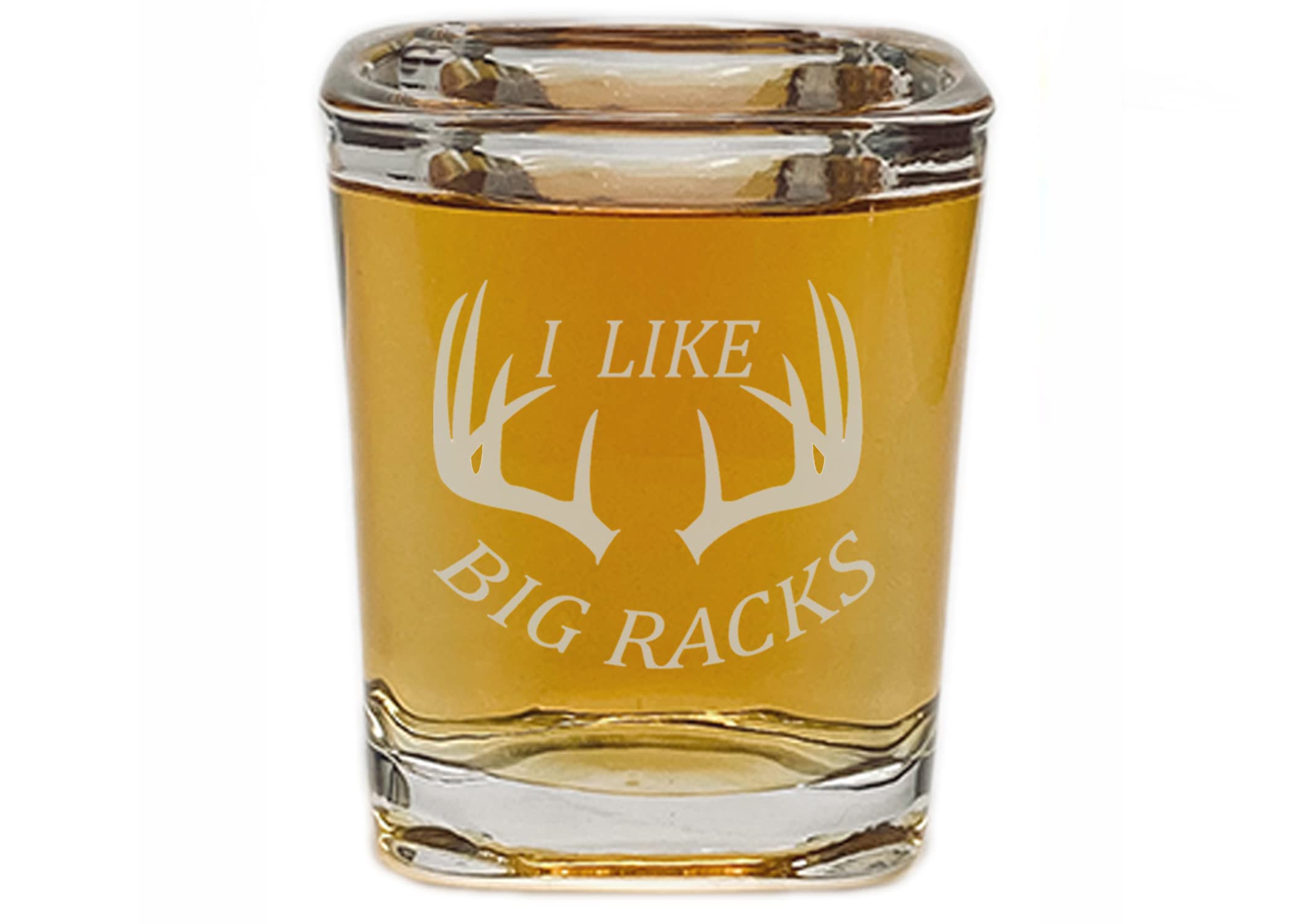Rogue River Tactical Square Funny Hunting Shot Glass I Like Big Racks Gift For Hunter Gag Gift For Dad Father's Day
