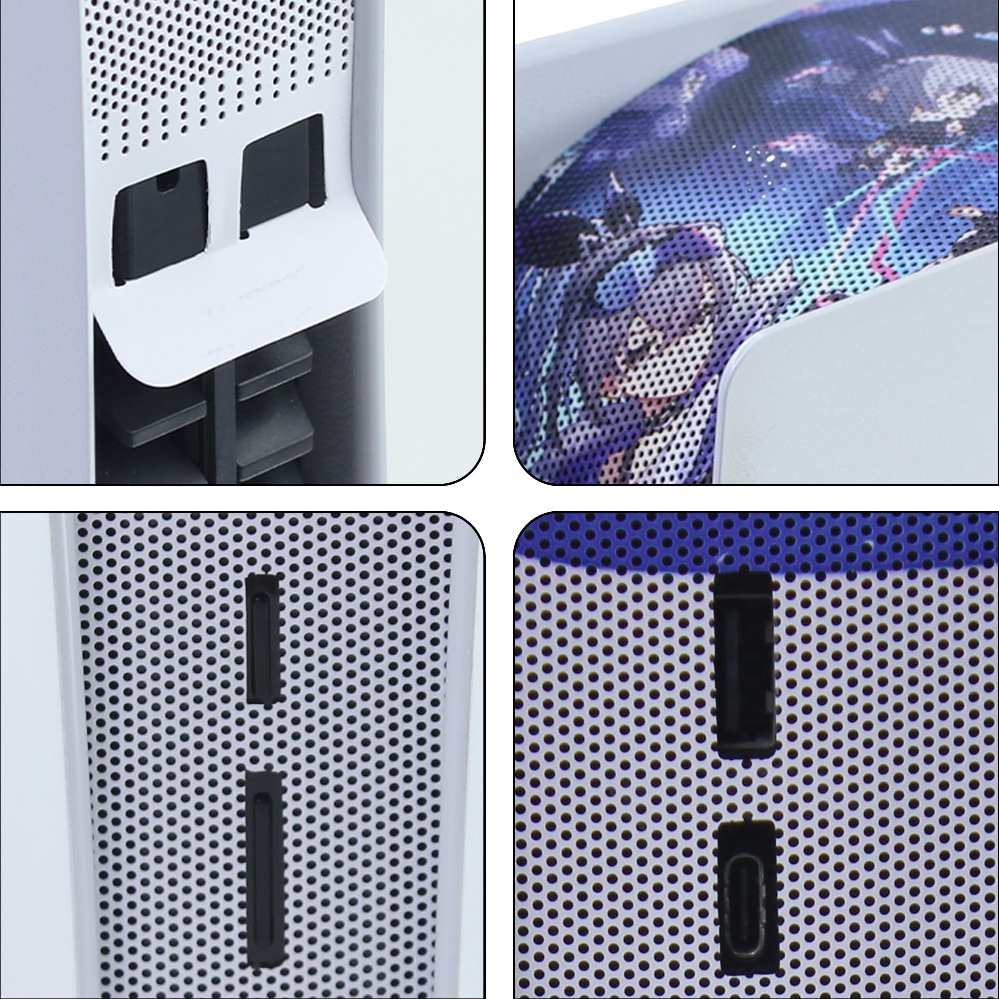 New Version 2.0 Dust Cover Net for PS5 Console, PS5 Heatsink Barrier Pets Hair Anti-dust Cover Dustproof for Playstation 5 (Silver Wolf, PS 5)