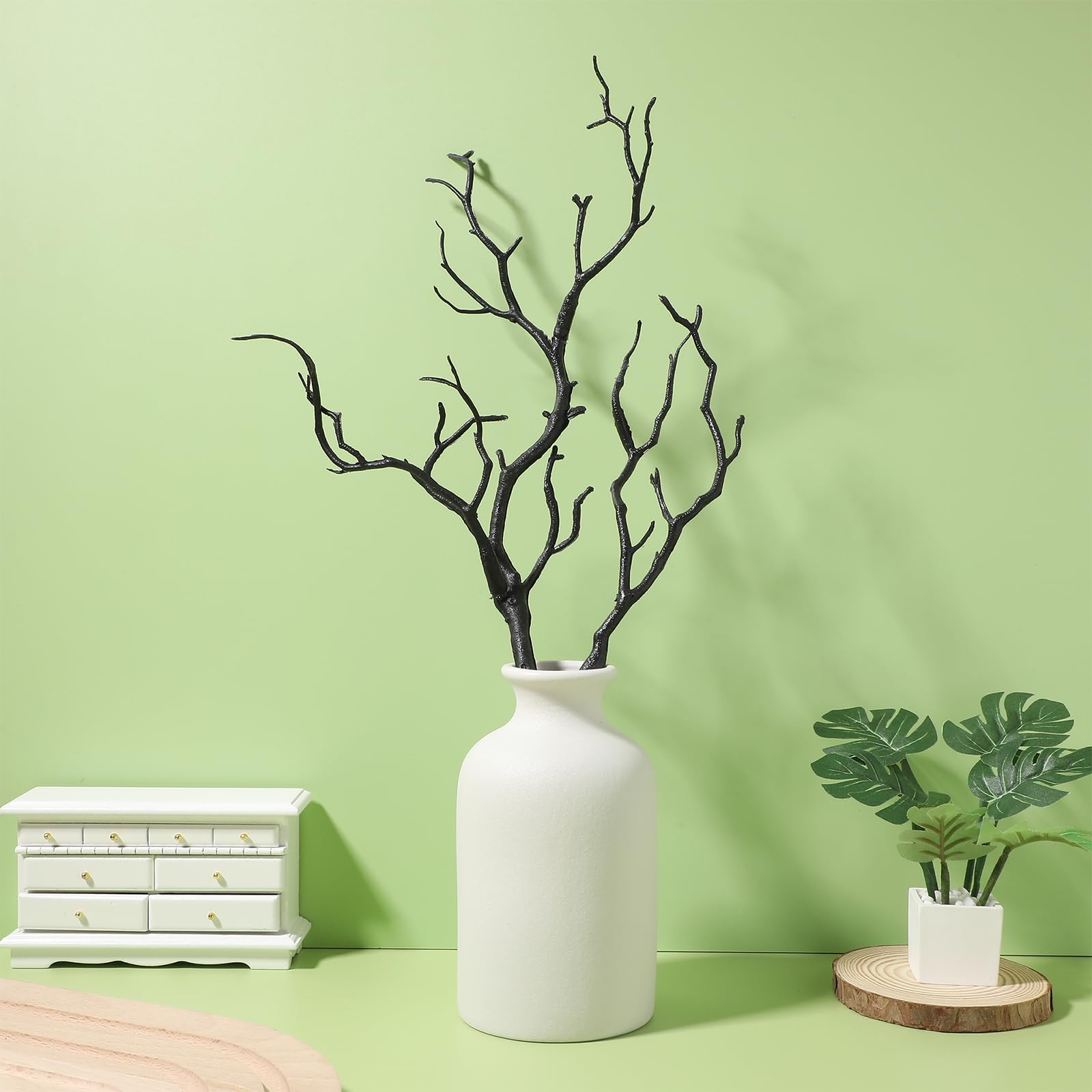 MAGICLULU Decorative Tree Branches 4pcs Plastic Artificial Dry Plant Tree Branch Antler Dried Branches Decorative Plant Twigs Branch Manzanita Trees Vase Decor