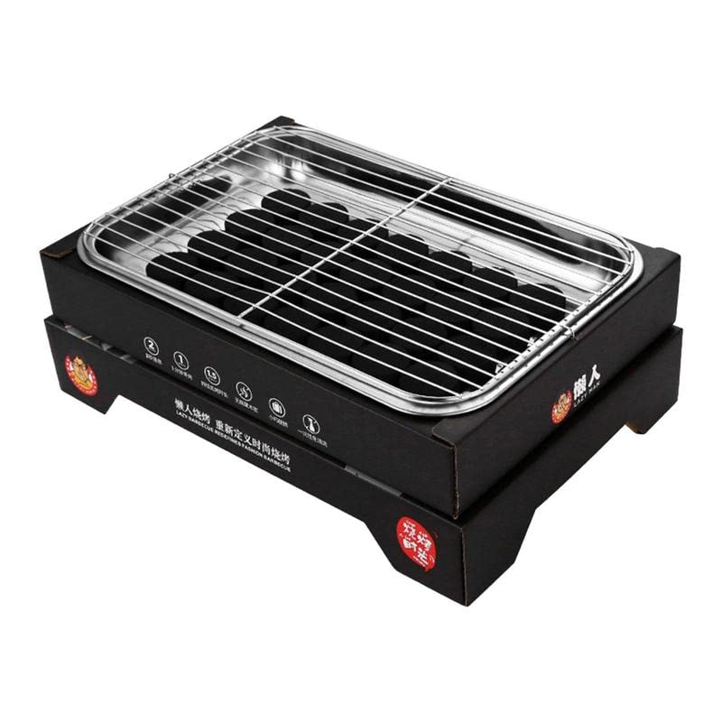 Mini Grill Disposables Grill Portable Charcoal Grills Biodegradables Outdoor Grill Instant Grill BBQ Charcoal Grill Great For (black)