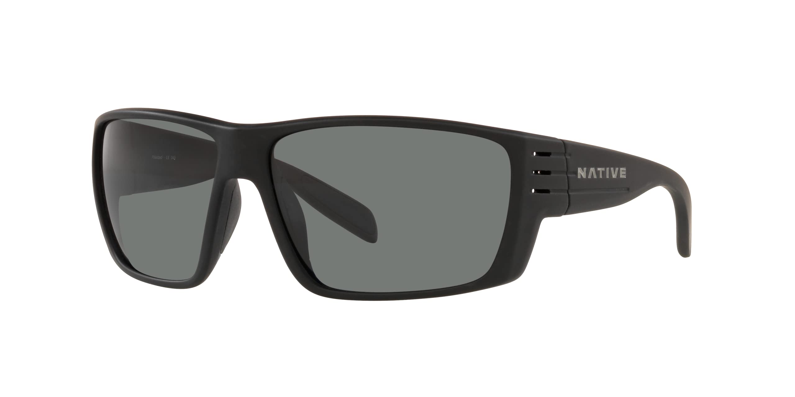 Native Man Sunglasses Matte Black Frame, Grey Lenses, 66MM