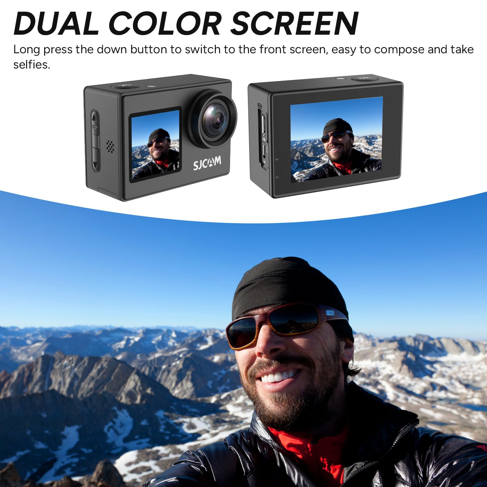 SJCAM SJ6K 4K WiFi Action Camera Waterproof Dual Screen Sport Camera Underwater 2.0 Touchscreen/ 0.9 Front LCD Screen Wide Angel Gyro Stabilization Black