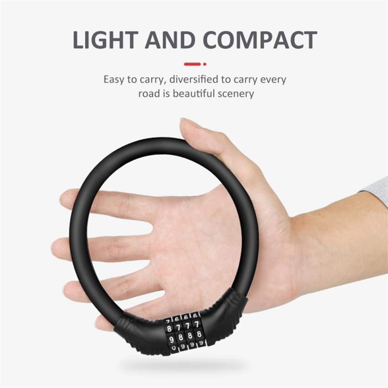 SJHY Bicycle Accessories Universal Mountain Bicycle Bike Lock Anti-Theft Portable Password Lock Fixed Bicycle Security Ring Lock Bike Parts (Color : Green)