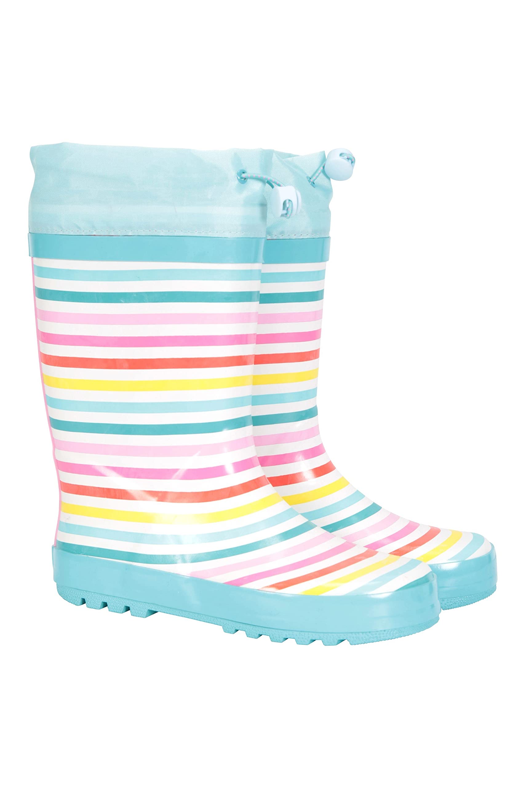 Mountain Warehouse Sunny Rubber Kids Wellies - Easy Clean Rain Boots Blue Kids Shoe Size 7 US