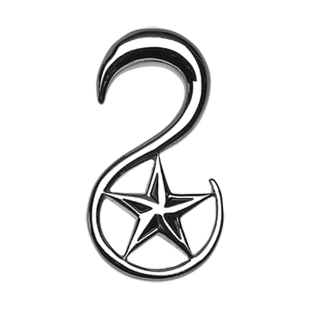 Nautical Star Steel Ear Gauge Hanging WildKlass Taper (4 GA (5mm))