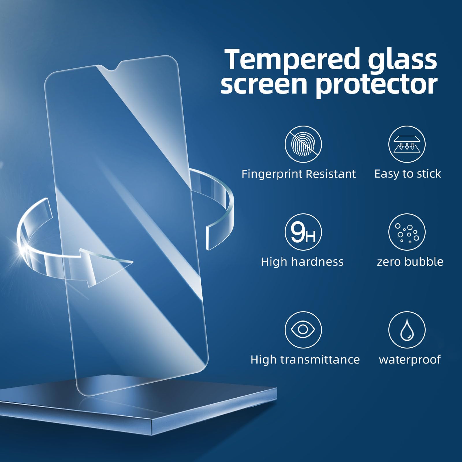 NEW'C [3 Pack] Designed for Samsung Galaxy A04e / Galaxy M04 / Galaxy F04 Screen Protector Tempered Glass, Bubble Free, Ultra Resistant