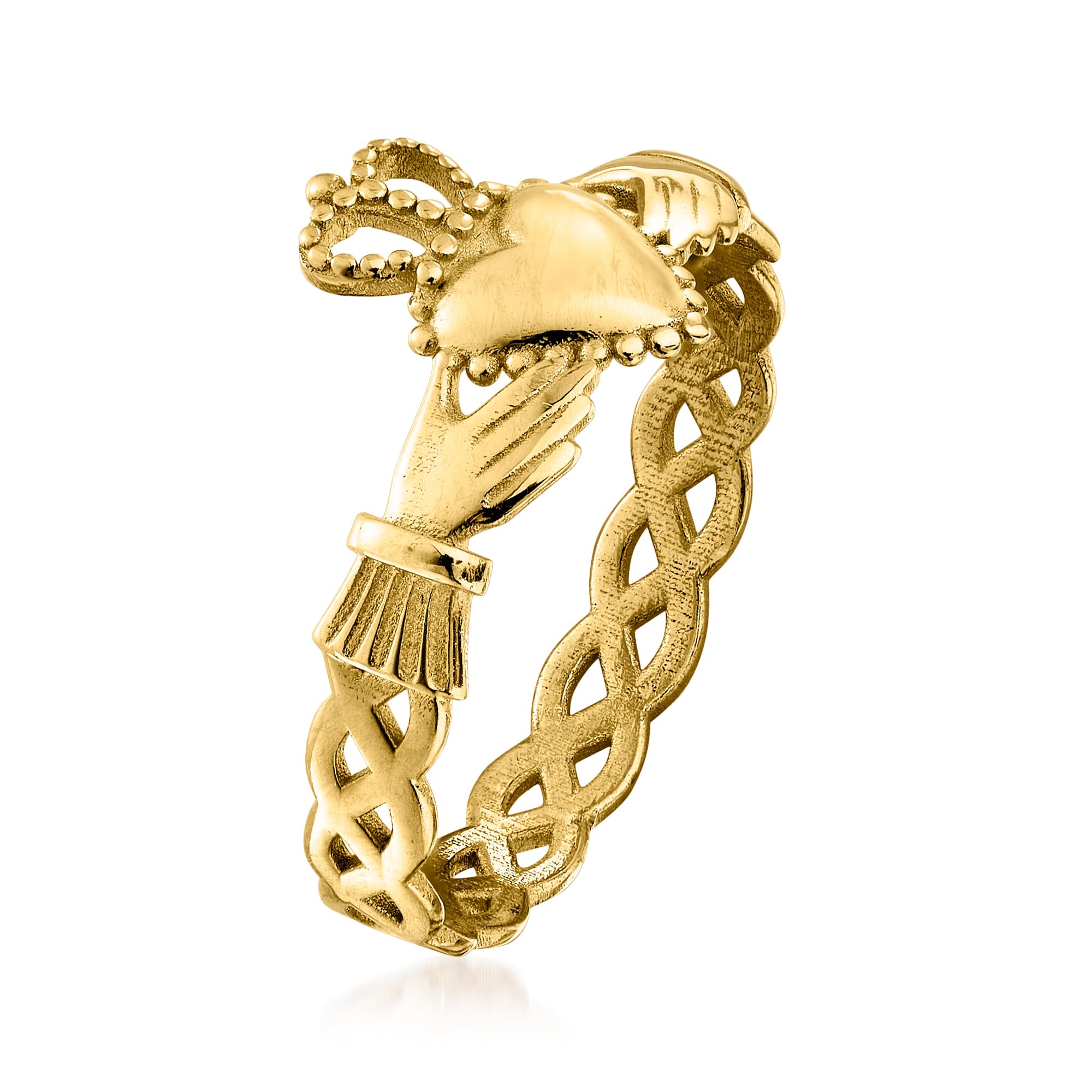 Ross-Simons Italian 14kt Yellow Gold Claddagh Ring. Size 8