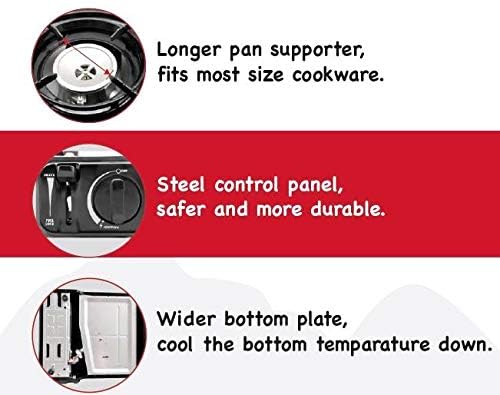 Max Gas Stove MS-2500 (Black), 8000 BTU, Camp Stove, with Carrying Case