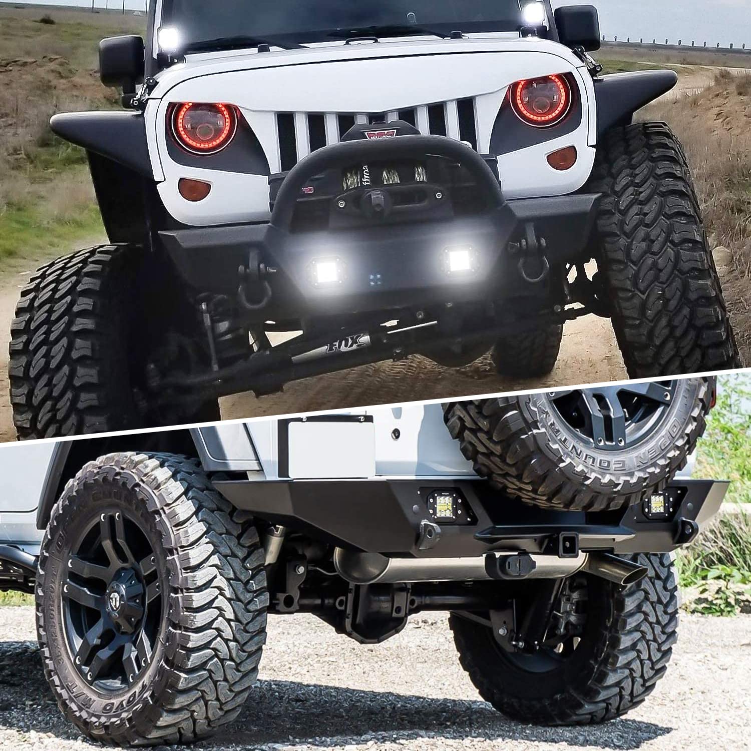 Nilight 4PCS 42W Flush Mount LED Light Pods Upgraded Spot Flood Combo Beam Driving Light LED Work Light Backup Light Reverse Light Grill Mount Light for Offroad 4x4 Truck SUV, 2 Years Warranty