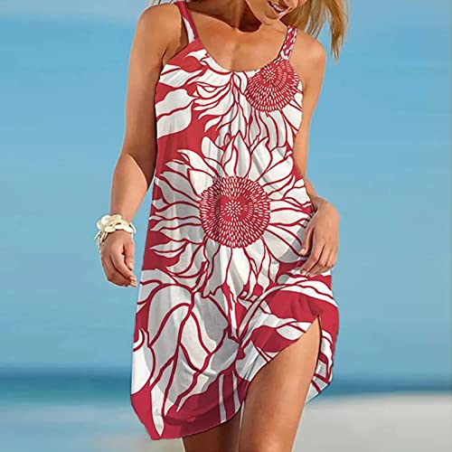 Tenworld Long Skirts for Women Plus Size 2023 Brown Women's Dress Various Patterns Print Loose Ceremony Casual Summer