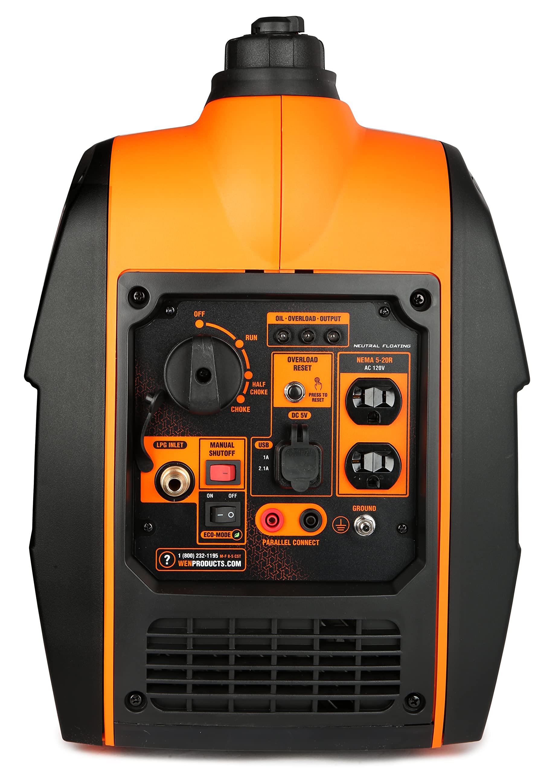 WEN DF250i Super Quiet 2500-Watt Portable Dual Inverter Generator with Fuel Shut-Off, Black