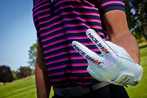 Nice Shot "Longbow Salute White Cabretta Leather Golf Glove Men's Right Hand - Cadet Small