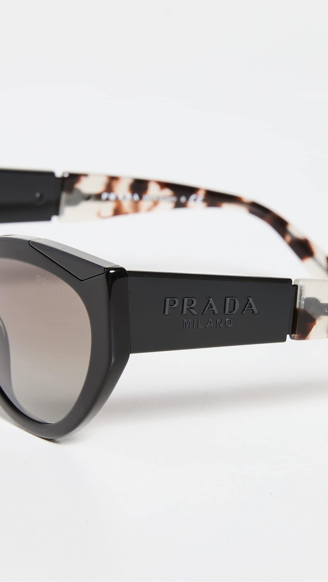 Prada Women's PR 03WS Sunglasses, Black/Grey Gradient, 55/18/140
