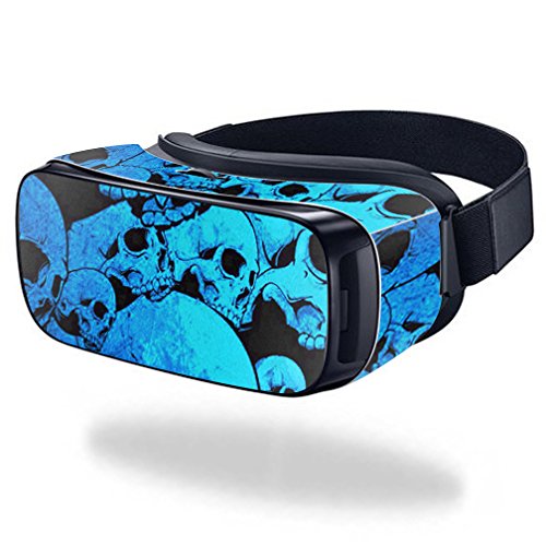MightySkins Skin Compatible with Samsung Gear VR (Original) Cover wrap Sticker Skins Blue Skulls