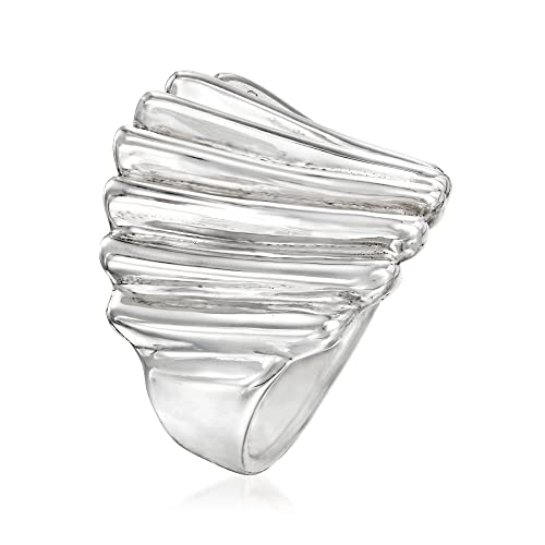Ross-Simons Sterling Silver Over Resin Scalloped Ring. Size 7