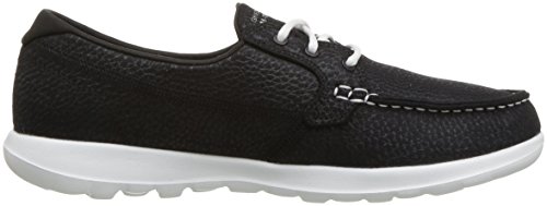 Skechers Performance Women's GO Walk Lite-Eclipse Boat Shoe,black/white,9 M US
