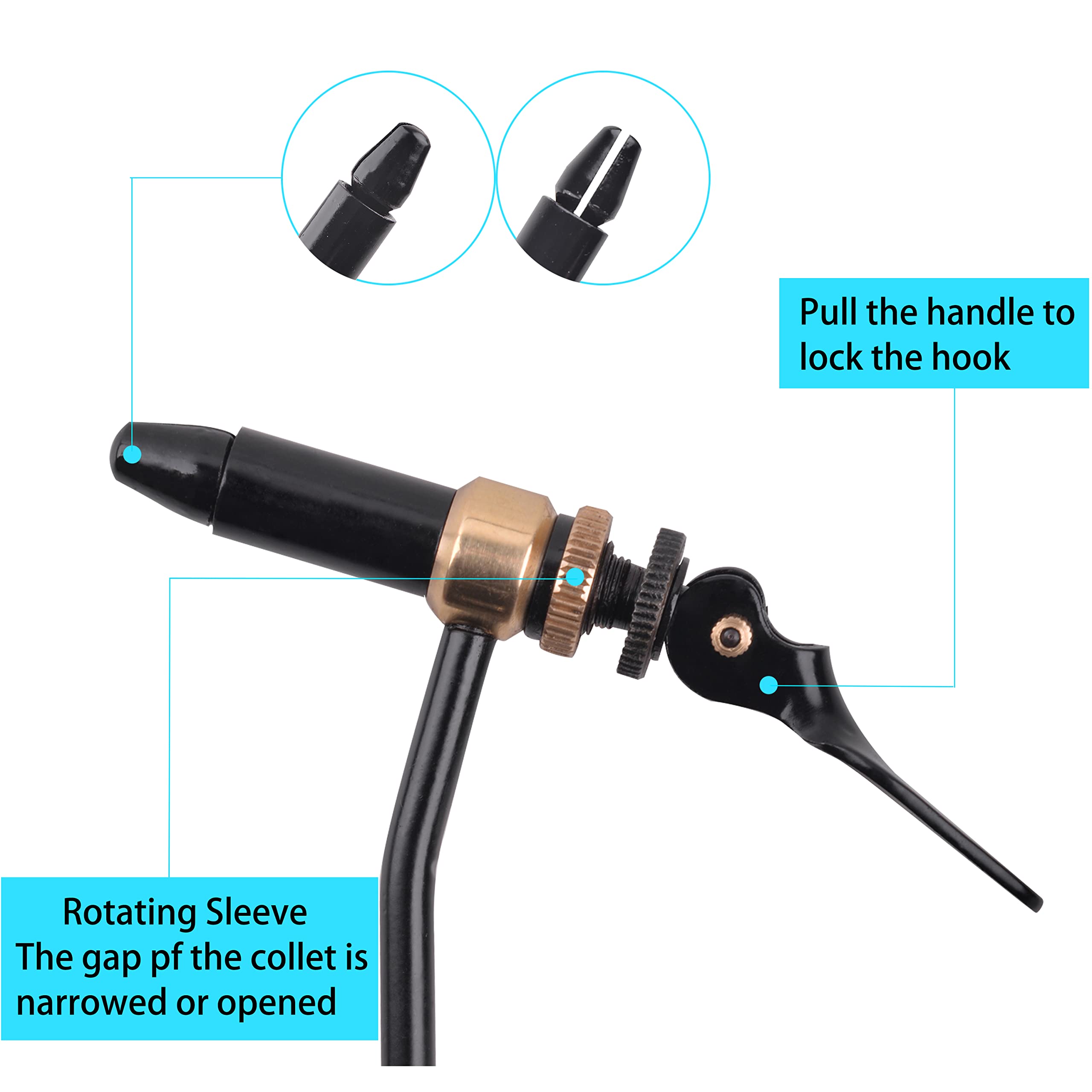 Rotary Fly Tying Vise, 360°Rotating Fishing Vise Clamp Practical Jig Tying Vise Fly Tying Tool for Jigs and Teasers