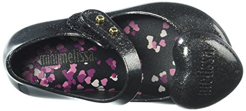 Mini Melissa Baby-Girl's Mini Ultragirl Heart ME Ballet Flat, Black, 6 Medium US Toddler